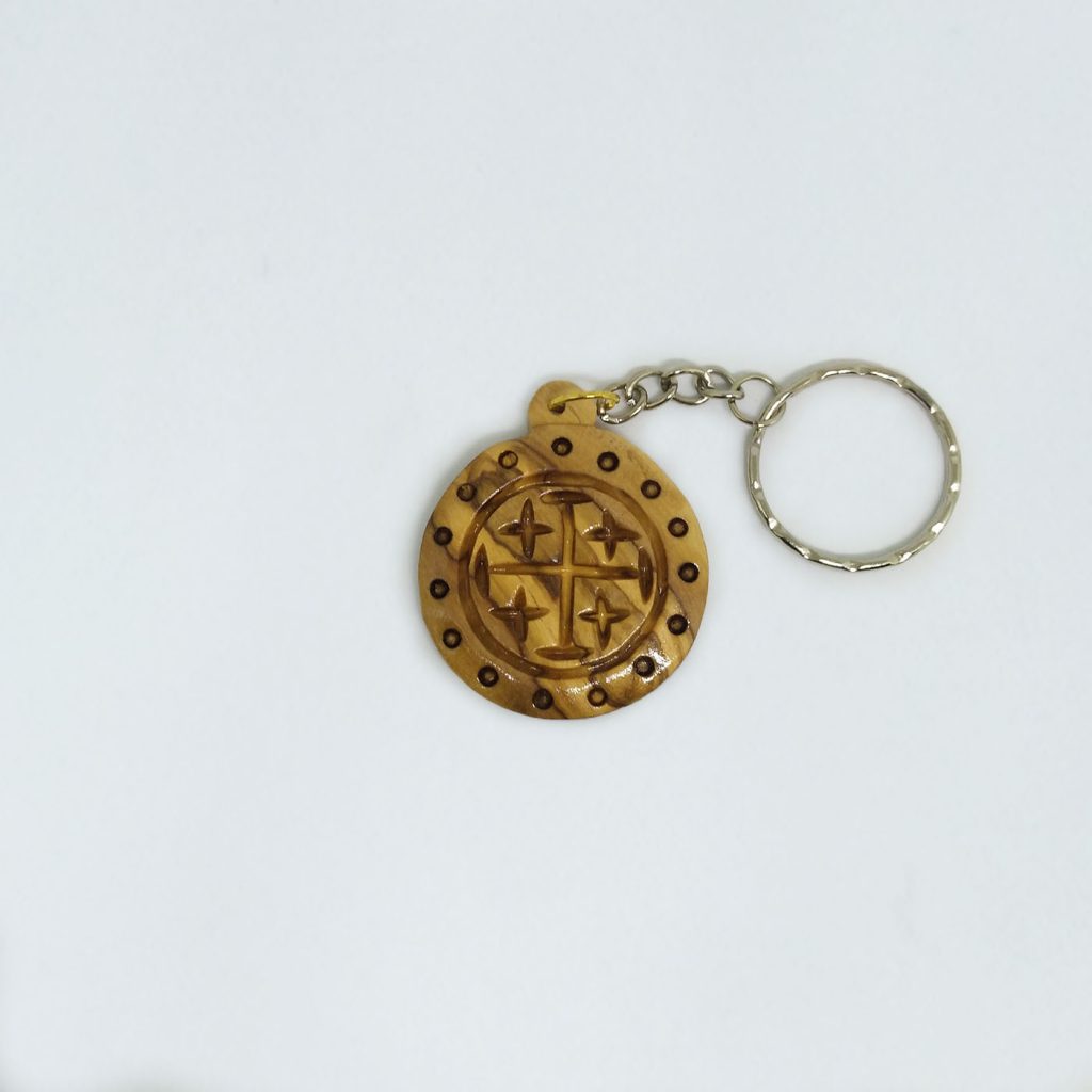 Key Chain Jerusalem Cross 5cm - Bethlehem Wood Crafts